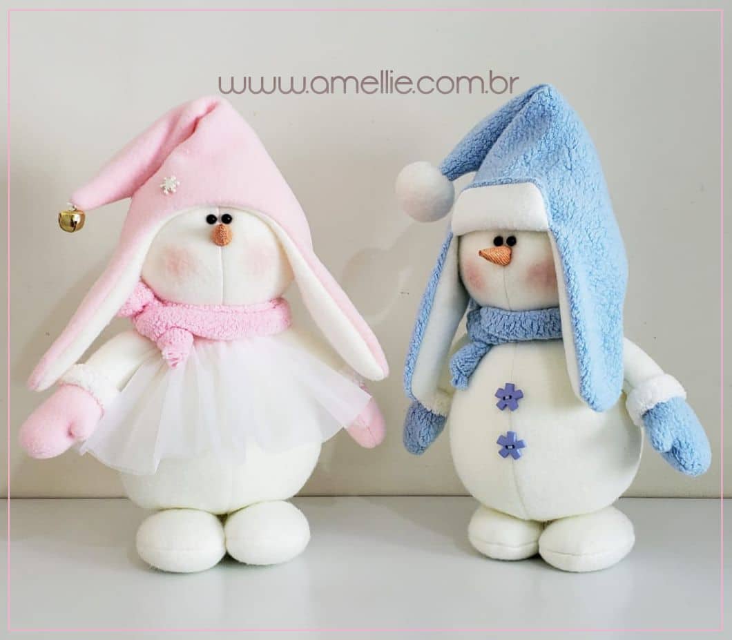Projeto Digital PDF: Molde Bonecos de neve - Amellie